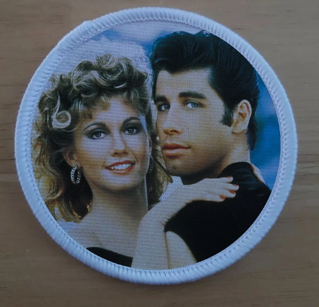 GREASE DANNY AND Sandy Olivia Newton John Pink Lady Bügelbild Aufnäher ...