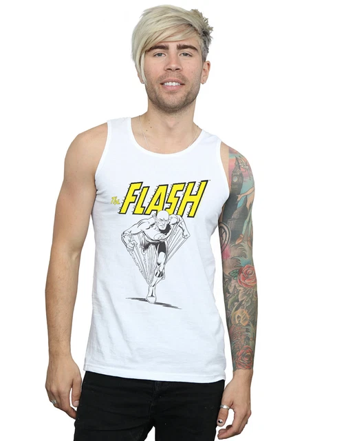 DC COMICS HOMME The Flash Mono Action Pose Tank Top Blanc Large EUR 28 ...