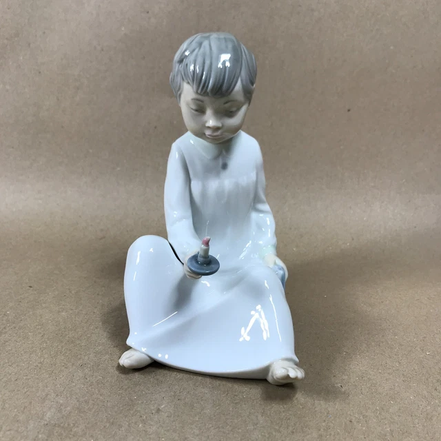NAO BY LLADRO Boy with Candle and Book Figurine Night Time Stories ...