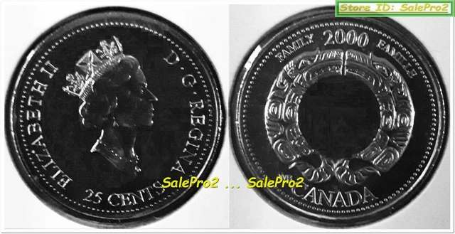 CANADA 2000 CANADIAN Quarter Queen Elizabeth Ii ** Family ** Rare 25 ...