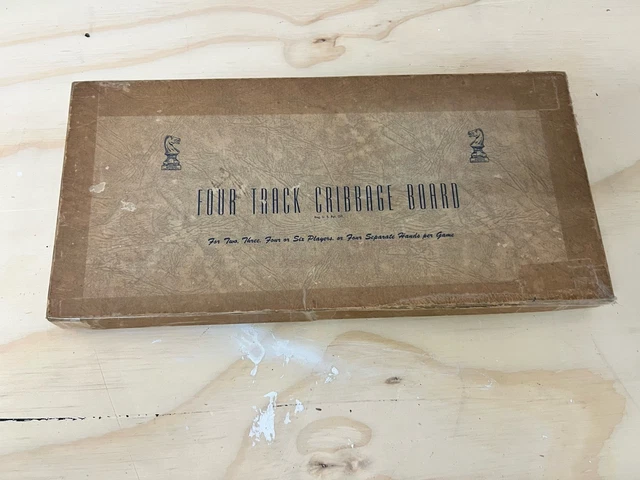 VINTAGE DRUEKE FOUR Track Cribbage Board Model Solid Walnut, Pegs Good ...