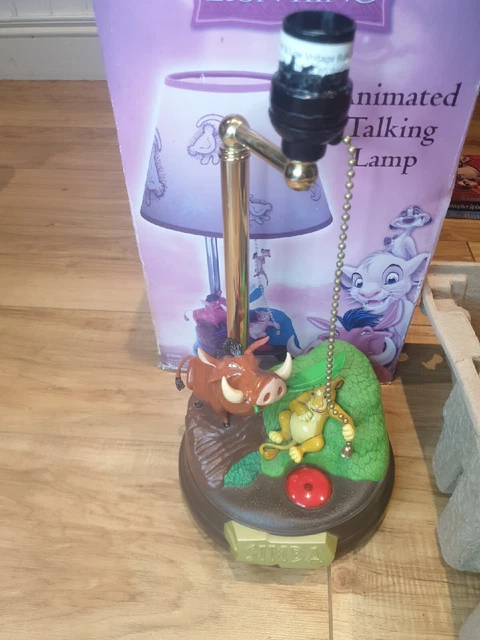 VINTAGE DISNEY THE Lion King Simba Pumba Animated Talking Lamp Singing ...