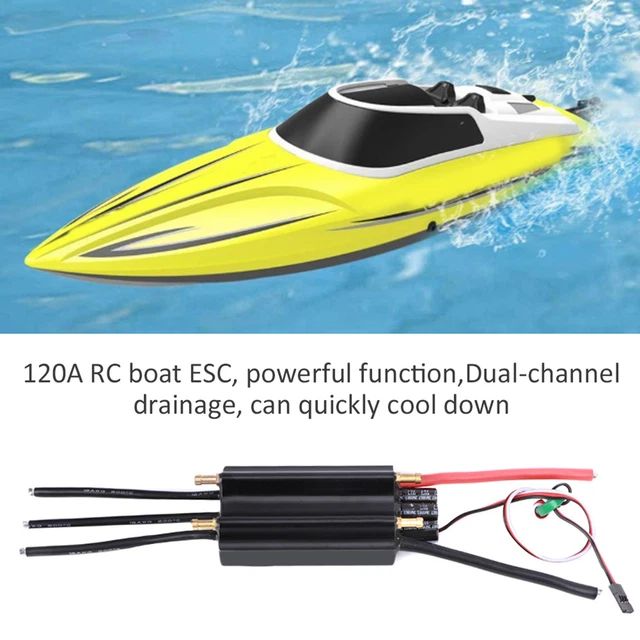 POWERFUL FUNCTION WATERPROOF RC Boat ESC Brushless ESC 120A Modified ...