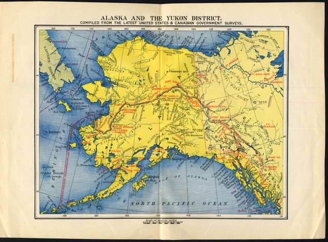 MAP OF ALASKA and the Yukon District Canada 1897 £7.95 - PicClick UK