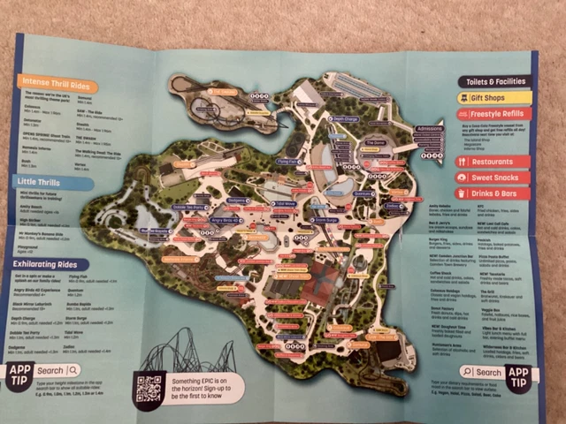 THORPE PARK MAP 2023 - Theme Park Map EUR 2,25 - PicClick IT