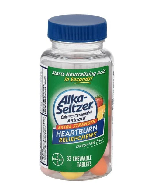 ALKA-SELTZER RELIEFCHEWS ANTACID, Heartburn, Extra Strength, Chewable ...