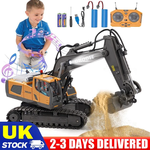 REMOTE CONTROL EXCAVATOR RC Tractor Bulldozer Crawler Truck Toy Digger ...