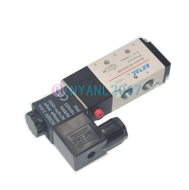 5 WAY 2 Position Solenoid Pneumatic Air Valve 1/4" BSPT 4V210-08 AC ...