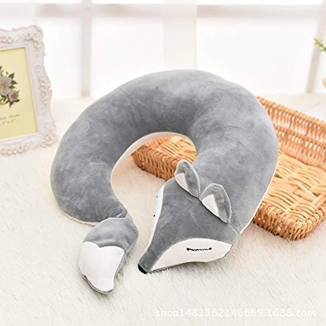 TRAVEL NECK PILLOW Cute Fox U-Shaped Airpanes Traveling Pillow Cartoon ...