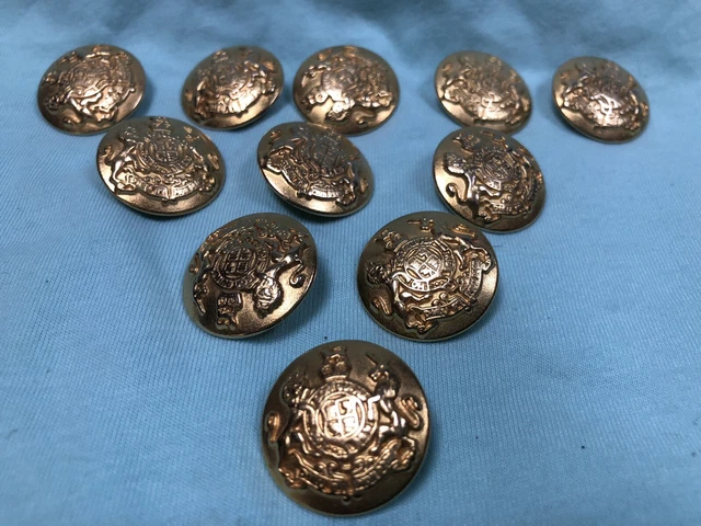 VINTAGE ARMY BUTTON General Service 25mm Buttons Birmingham Brass ...