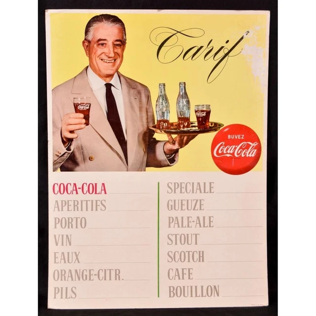 VINTAGE COCA-COLA FRENCH Restaurant Counter Topper Menu Display - Coke ...
