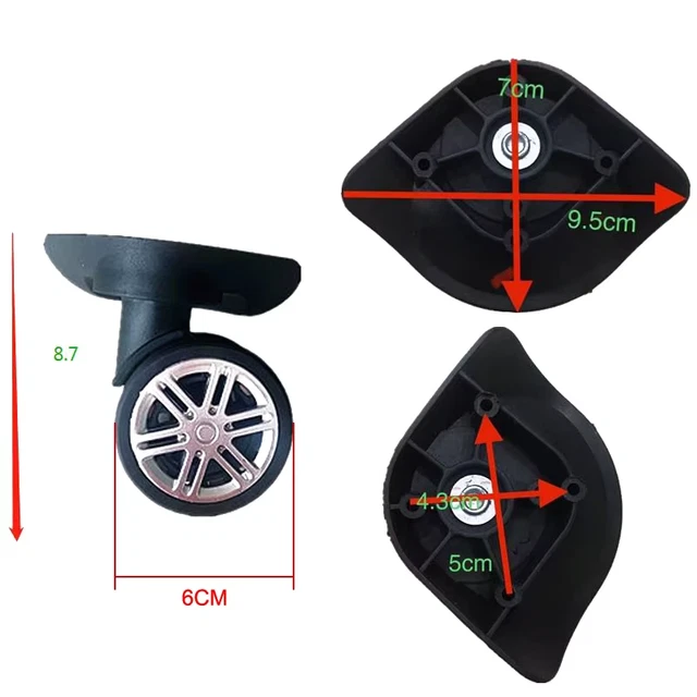 4PCS SILENT UNIVERSAL Wheels Replacement Luggage Caster Accessories ...
