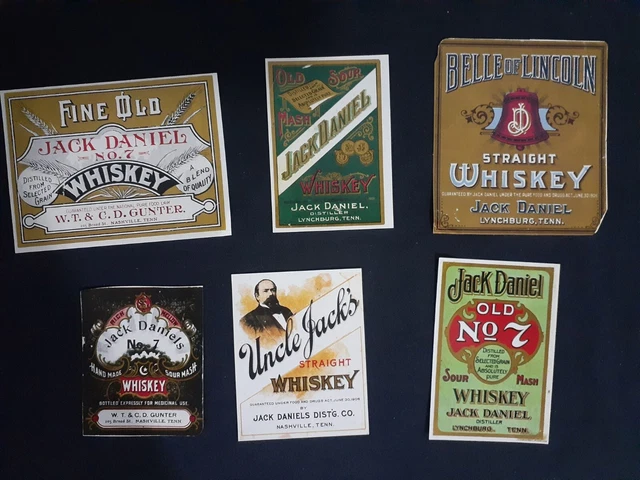 VINTAGE JACK DANIEL'S Reproduction Labels - 6 rare old time labels $25. ...