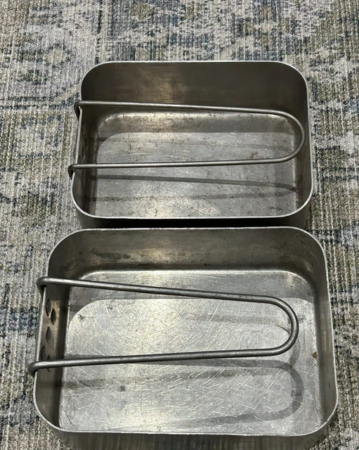 BRITISH ARMY SET of Mess Tins 1945 & 1952 Dated ~ WW2 & Korean War £16. ...