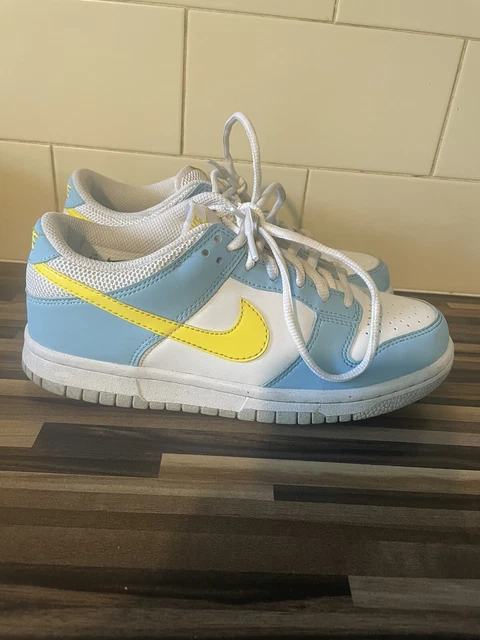 NIKE DUNK LOW Size 4 Women DX3382-400 Homer Simpson Blue Chill Shoes £ ...