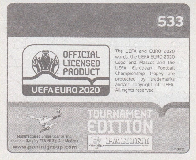 PANINI STICKER FOOTBALL European Championship Euro 2020 tournament 2021 ...