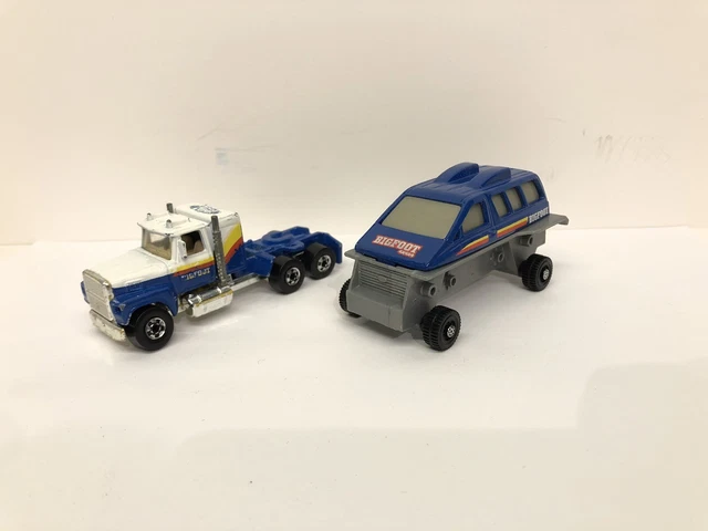 HOT WHEELS BIGFOOT Ford LTL Semi Truck Rare Steering Rig And Van READ ...