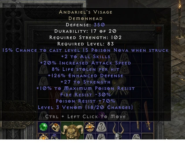 DIABLO 2 RESURRECTED Andariel Antlitz Andariels Visage d2 d2r EUR 13,99 ...