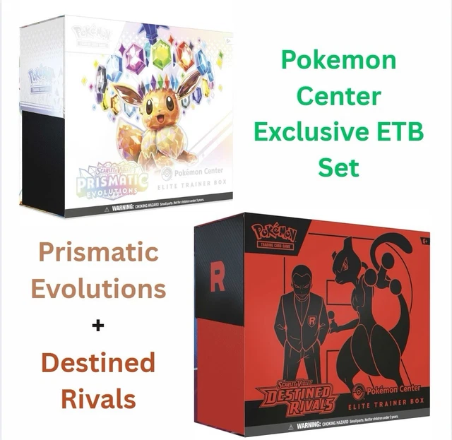 PRISMATIC EVOLUTIONS + Destined Rivals Pokemon Center ETB Set- in hand ...