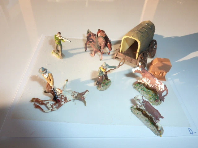 COWBOYS BEIM ROUND Up 2, Wilder Westen (bemalt, painted) 1:72 - 1x ...
