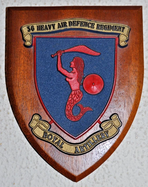 36 HEAVY AIR Defence Regiment Royal Artillery regimental mess wall ...