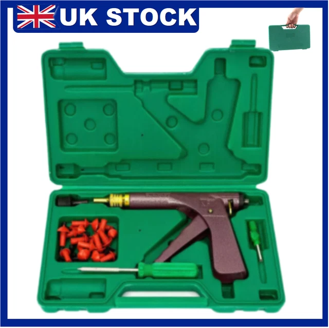TUBELESS VACUUM TYRE Repair Gun Tool Kit Tire Repair Plugger Plug for ...