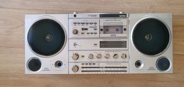 PHILIPS D8614 STEREO Radio Cassette Recorder Ghettoblaster Boombox ...