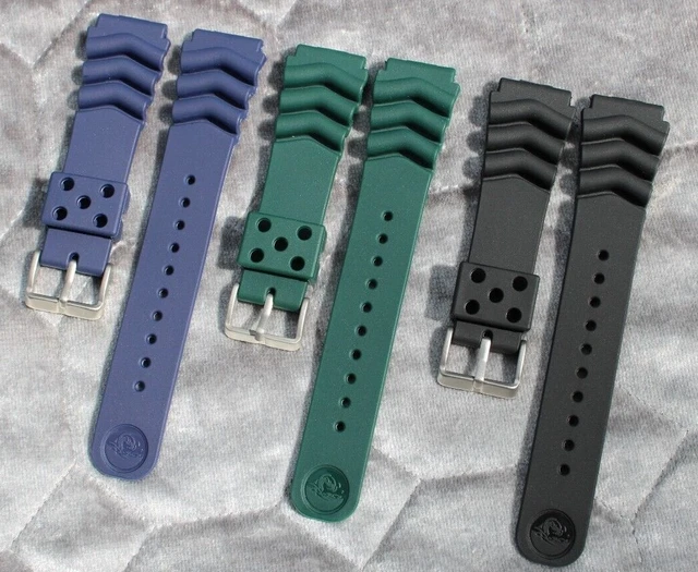 GENUINE SEIKO Z22 Watch Band Diver SKX171SKX173 18-22mm Black Rubber ...