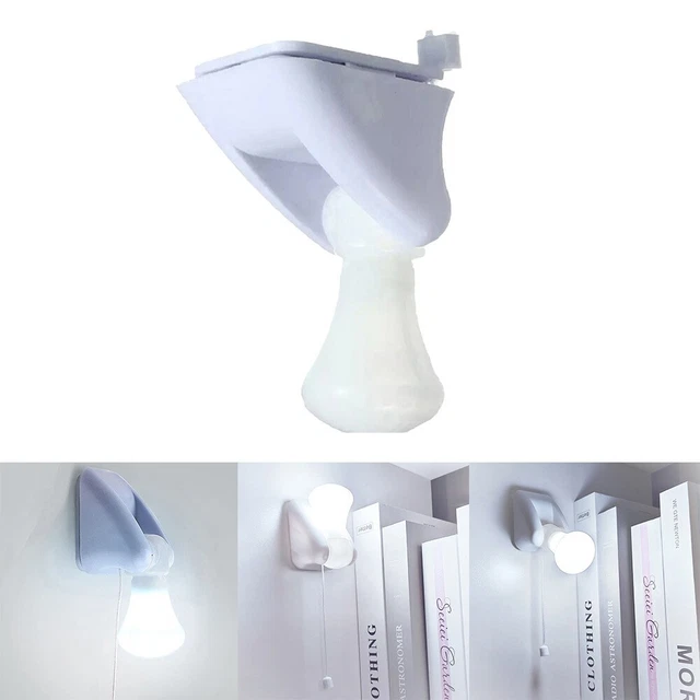 WALL MOUNT CORDLESS LED Bulb Night Light with Pull Cord for Rooms and ...