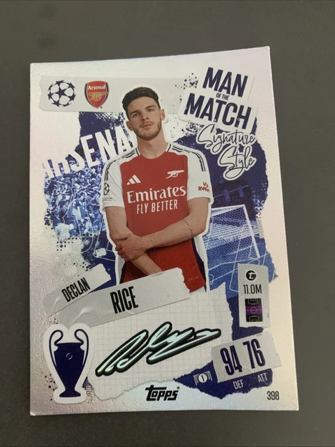 DECLAN RICE MAN Of The Match Attax 2024/2025 Signature Style 24/25 ...