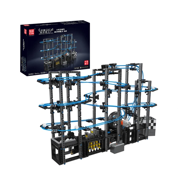 MOULD KING MARBLE Run Roller Coaster Contraption Model 2438pcs Electric ...
