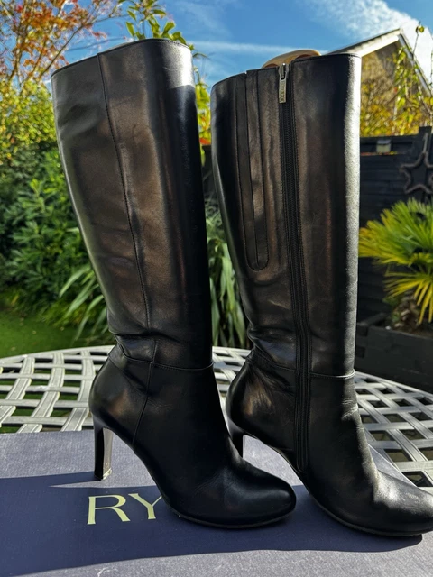 LADIES RYLKO KNEE high Black Boots Size 39 High Heel £15.00 - PicClick UK