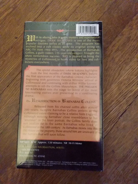 DARK SHADOWS VOL 1 VHS Video Jonathan Frid Joan Bennett Barnabas ...