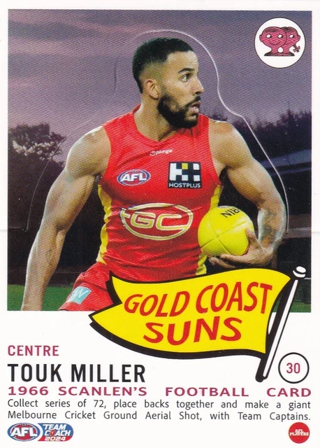 AFL 2024 TEAMCOACH Gold Coast Suns - Touk Miller Scanlen's Card No.30 ...