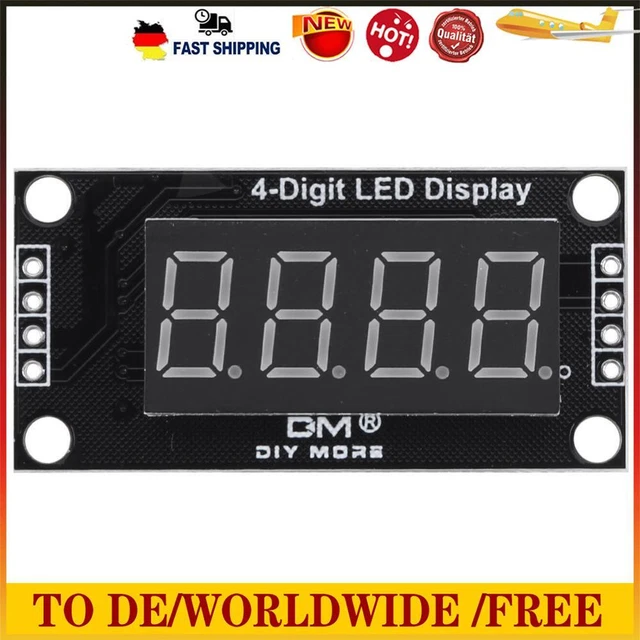 TM1637 LED-ANZEIGEMODUL, 4-STELLIGES Uhrenmodul, digitales LED-Modul ...