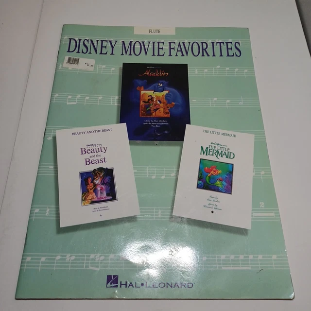 DISNEY SHEET MUSIC Flute Movie Favorites Beauty & Beast, Aladdin, Lil ...
