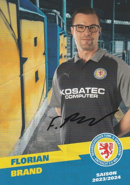 FLORIAN BRAND AUTOGRAPH CARD 2023/24 EINTRACHT BROWNSCHWEIG 2023/2024 ...