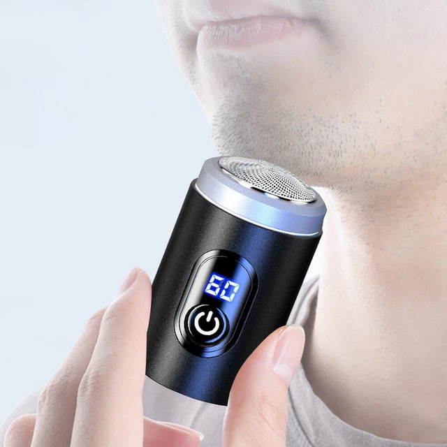MINI ELECTRIC RAZOR Lightweight 6 Blade for Car Travel Beard (ABS+LED ...