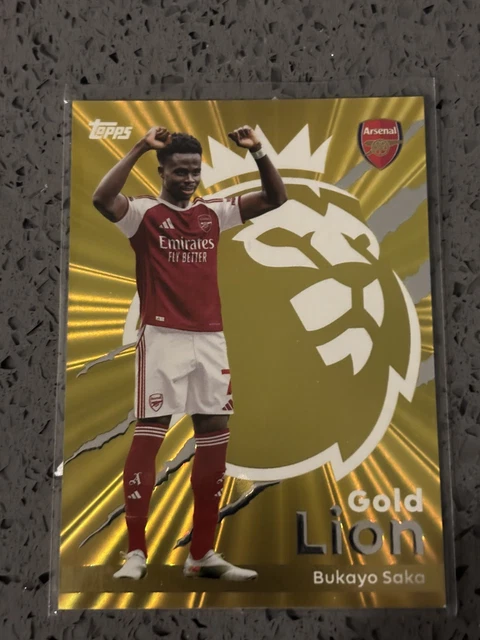TOPPS PREMIER LEAGUE 2026 Trading Cards Gold Lion Bukayo Saka Arsenal £ ...