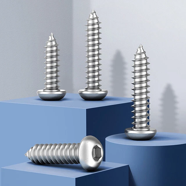 BUTTON HEAD SOCKET Allen Self Tapping Screw 304 Stainless Steel Hex Key ...