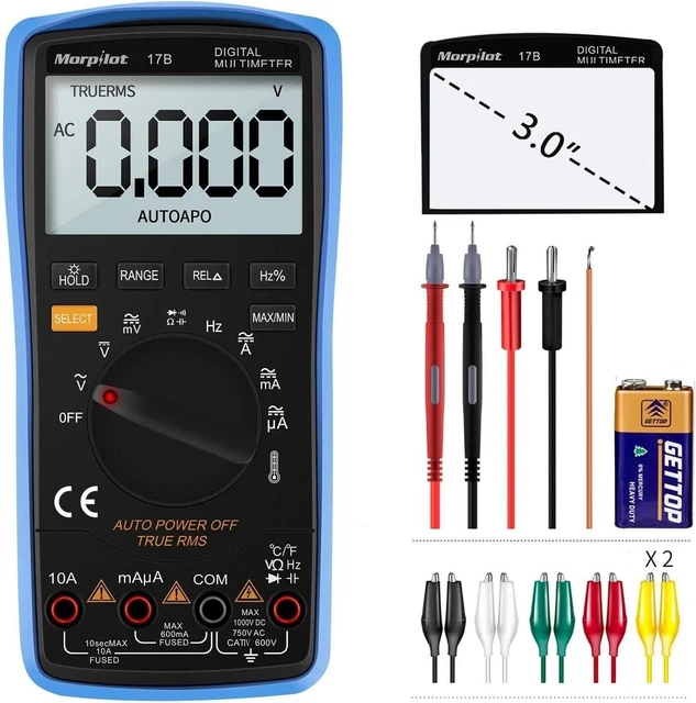 MORPILOT 17B DIGITAL Multimeter With Backlit Display And Min/Max ...