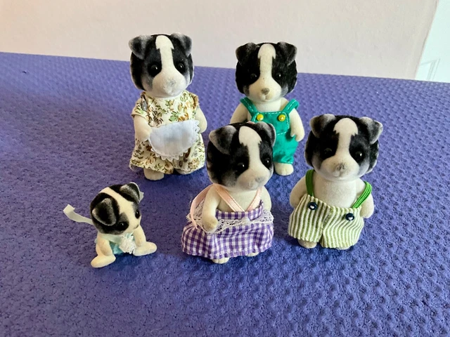 SYLVANIAN FAMILIES FLETCHER Border Collie Family of 5 Including Baby £ ...