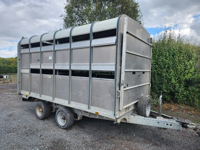 IFOR WILLIAMS DP120 2013 12FT LIVESTOCK TRAILER with sheep decks and ...