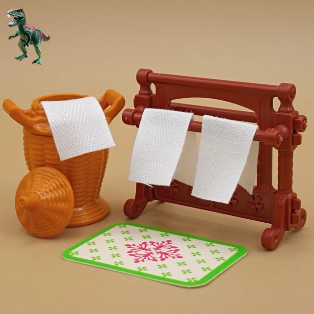 PLAYMOBIL SERVIETTE SERVIETTES-PANIER couché-salle de bain-lavabo ...