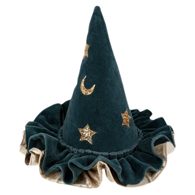 BLUE DRESS UP Hat with Star & Moon Kids Witch Hat Halloween Hat for ...