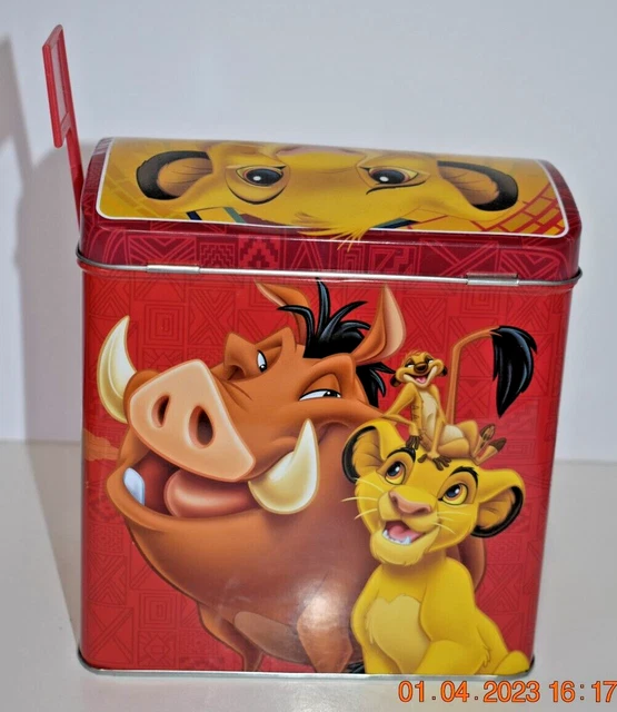 DISNEY THE LION King Timon Pumbaa Simba Tin Metal Red Valentine Mailbox ...