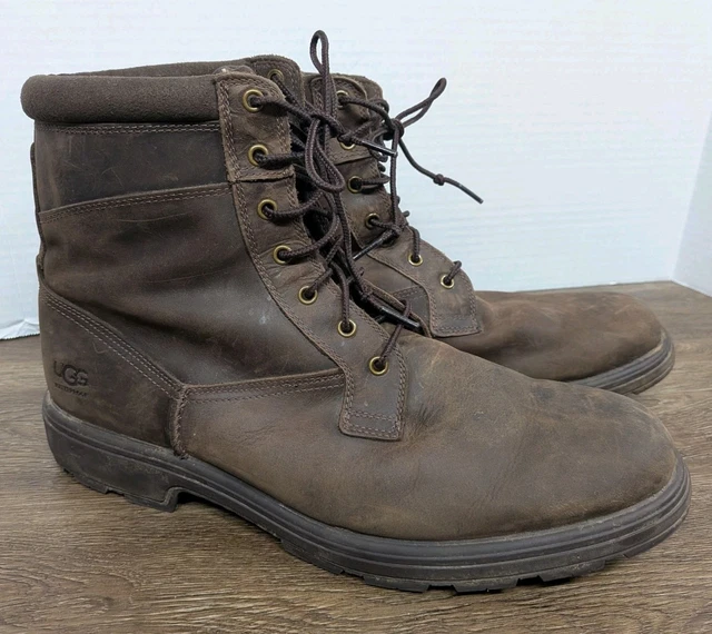 UGG BILTMORE MID Plain Toe Work Boots Brown Leather Mens Size 15 Shoes ...