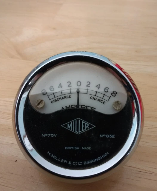 MILLER AMMETER FOR Vincent, Velocette. Genuine used Miller working item ...