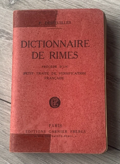 RARE LIVRE ANCIEN 1950 : dictionnaire de rimes – P. Desfeuilles ...