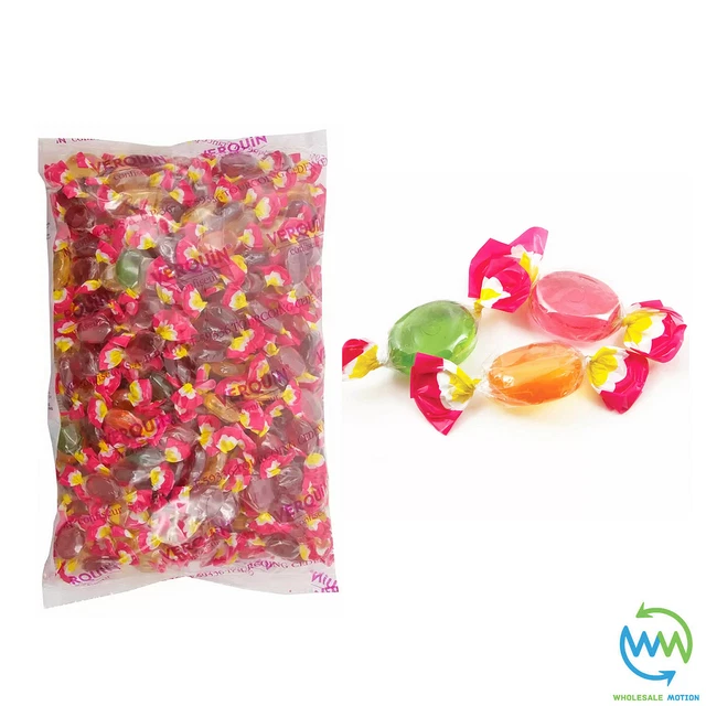 FRUIT DROPS VERQUIN INDIVIDUAL Wrapped SWEETS Portion CLEAR FRUIT ...